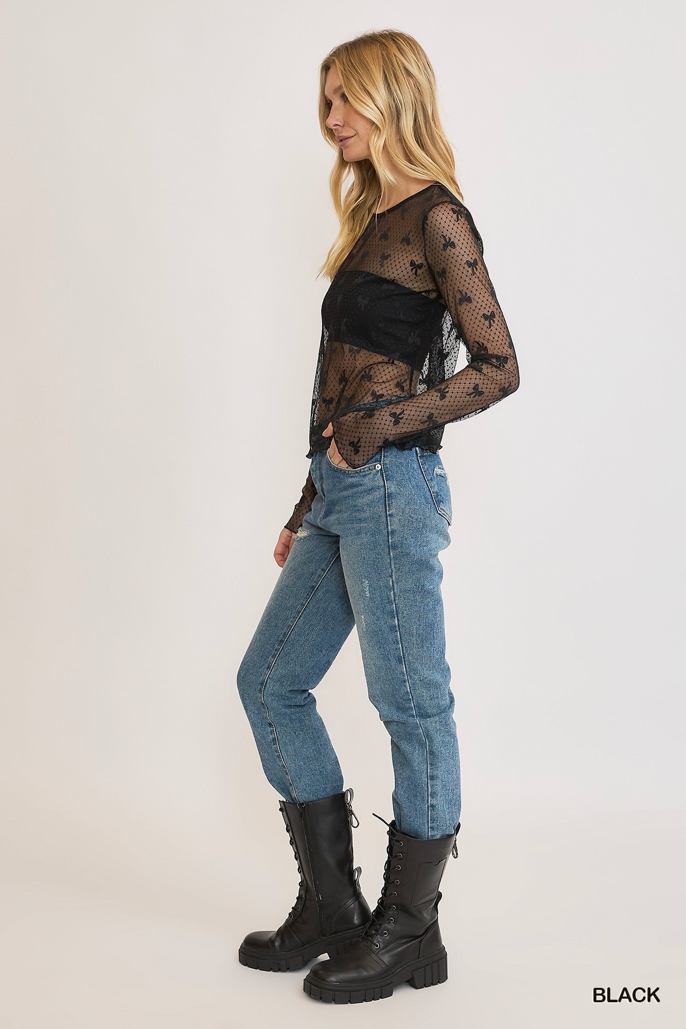 Pixie Bow Top - Black | Nina Bell's Cottage